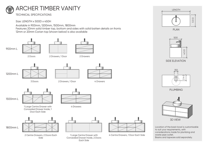 Archer Timber Vanity – Kariko