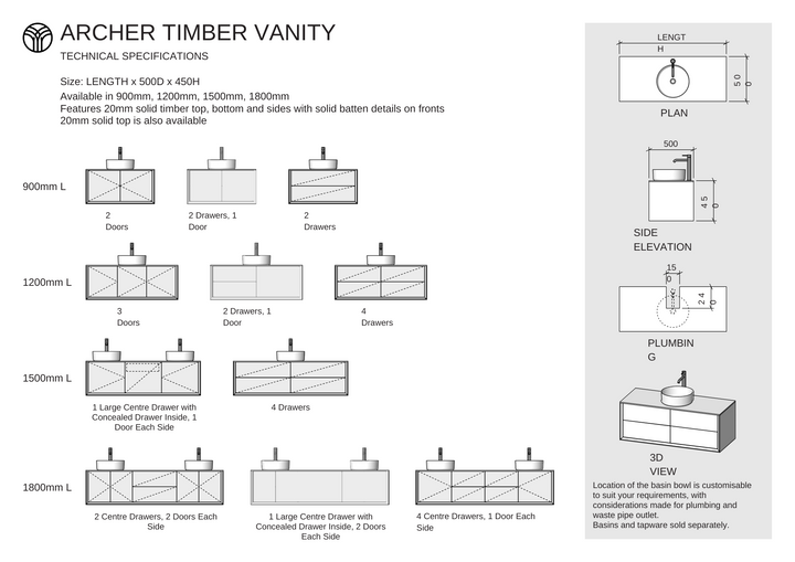 Archer Timber Vanity – Kariko